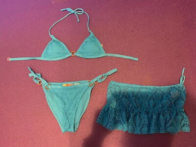 Turquoise Bathing Suit Bikini, Skirt And Top Size 3 | eBay