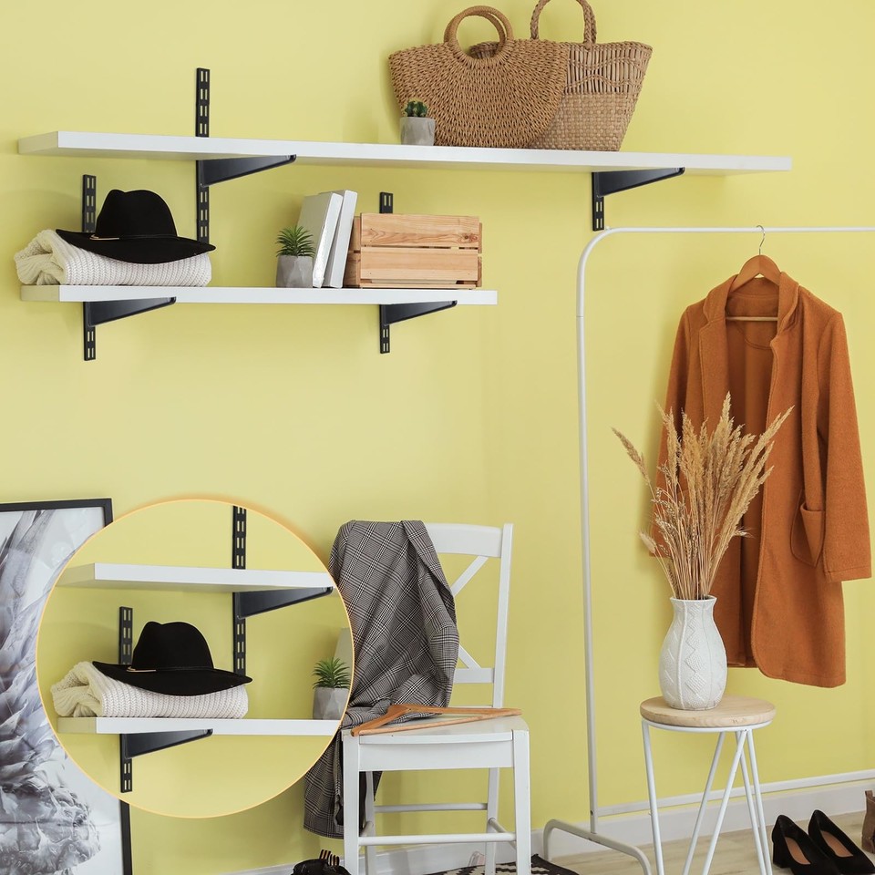 10 Pack Adjustable Shelf Brackets for Double Track System Closet ...