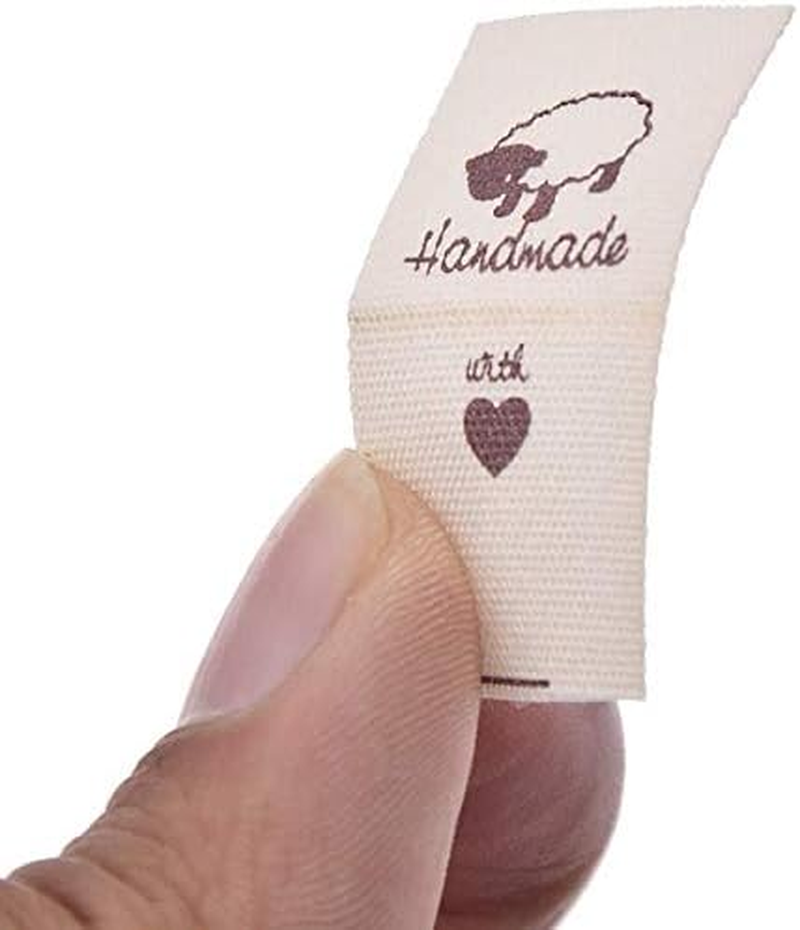 100PCS Handmade Fabric Labels, Embroidered Tags, Handmade Labels Sewing ...