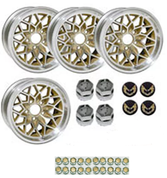 YEARONE Pontiac 17 X 9 cast aluminum gold Snowflake wheels KIT | eBay