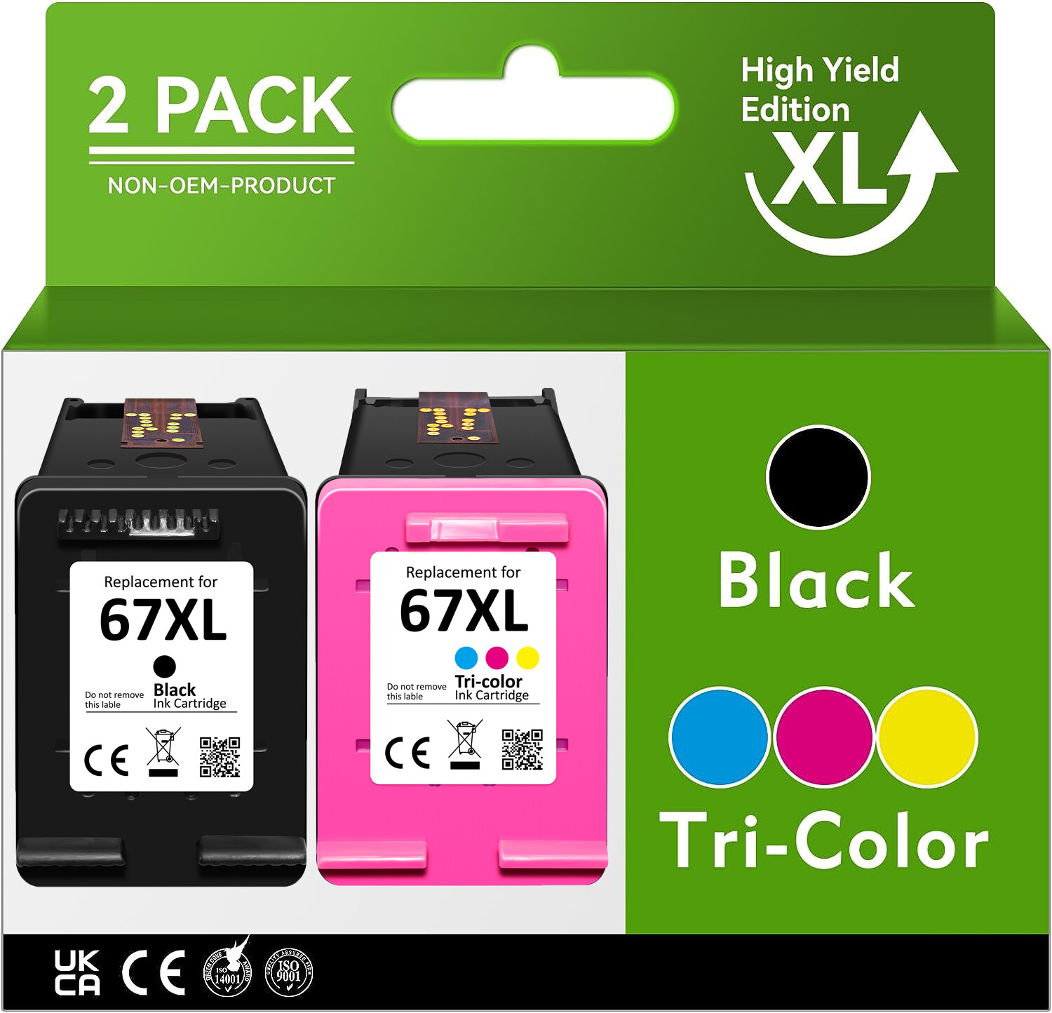 67 XL Ink Cartridges for HP67 DeskJet 2330 2700e 4120 4158 Envy 6000e ...
