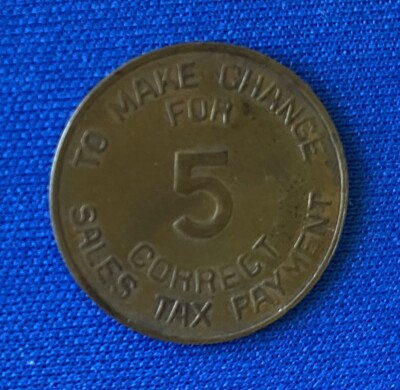 Arizona State Tax Commission For Correct Sales Tax Token 5 Cents | eBay