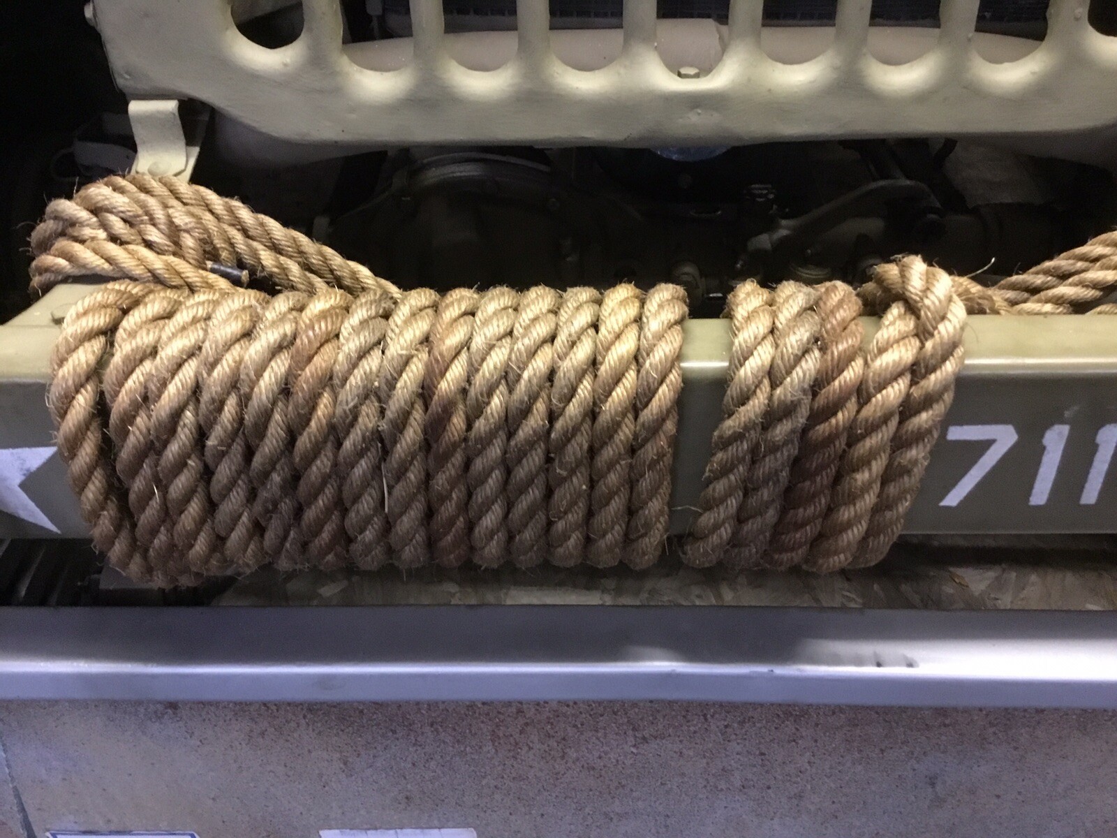 Willys MB Ford GPW WW2 Manila 3 Strand Rope. Spliced Eyes. 24mm / 1 ...