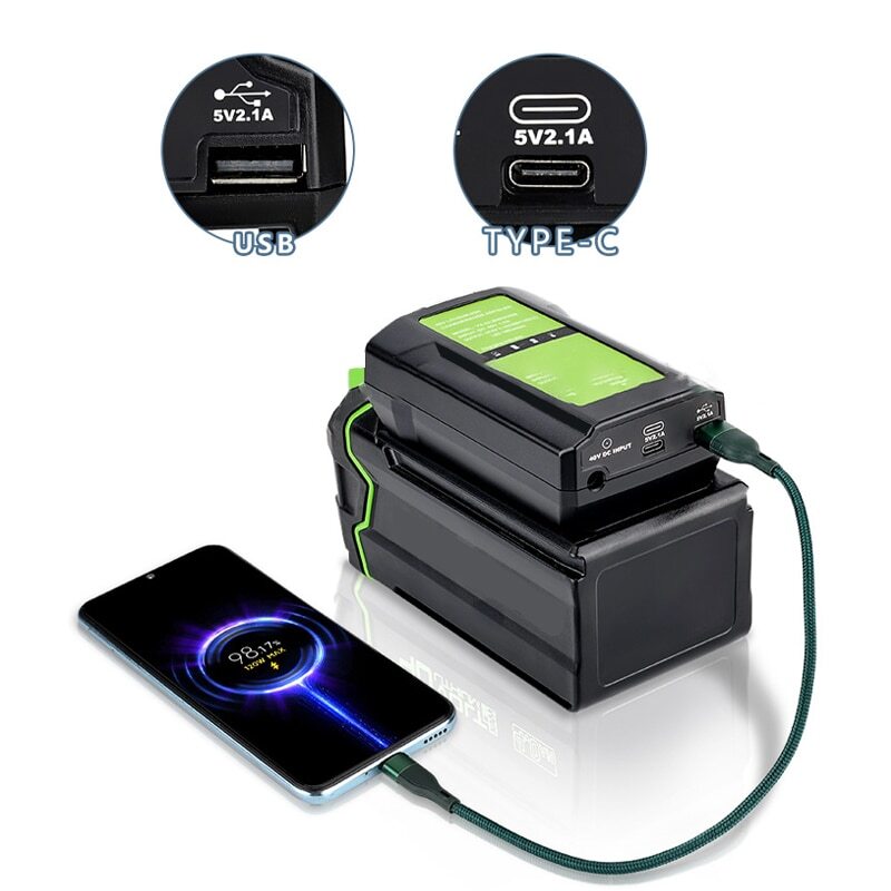 Adapter Charger LED Work Light for GreenWorks 40V Li-ion Battery with ...