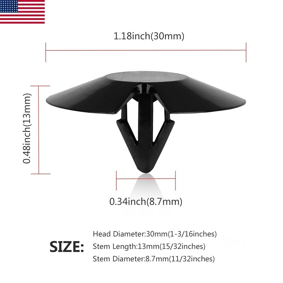 50Pcs Car Hood Insulation Retainer Clips Auto Push Pins 4878883Aa for ...