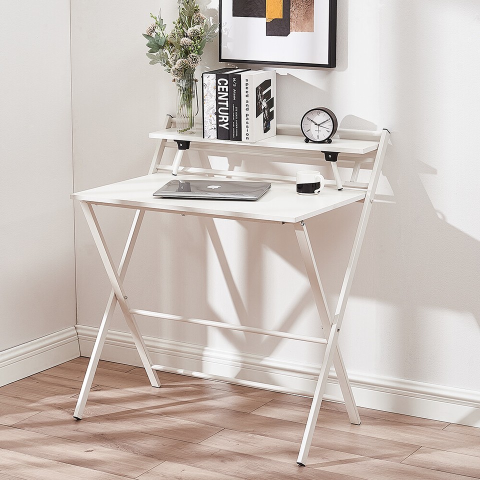 Compact Fold-able Computer Desk Shelf Top Folding Laptop Table Office ...