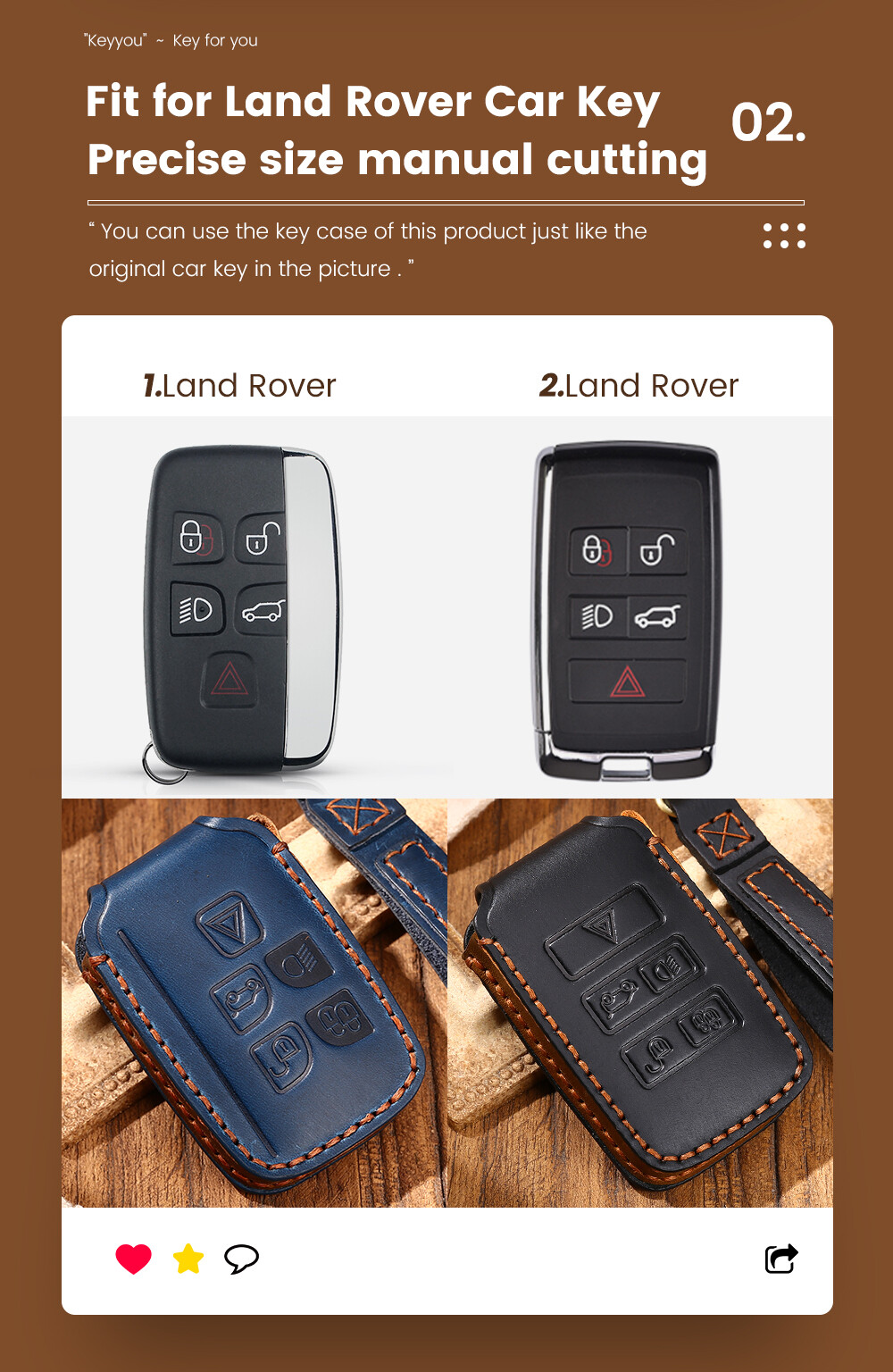 Premium Leather Car Key Case Cover Shell For Land Range Rover Discovery ...