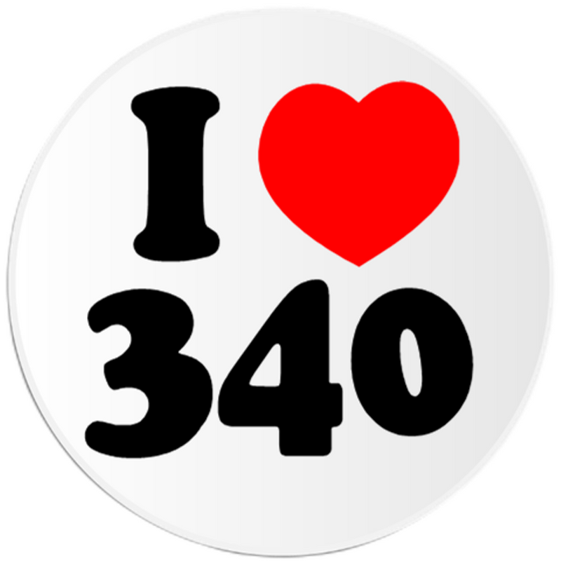 I Love 340 - Circle Sticker Decal 3 Inch - Area Code St Croix Virgin ...