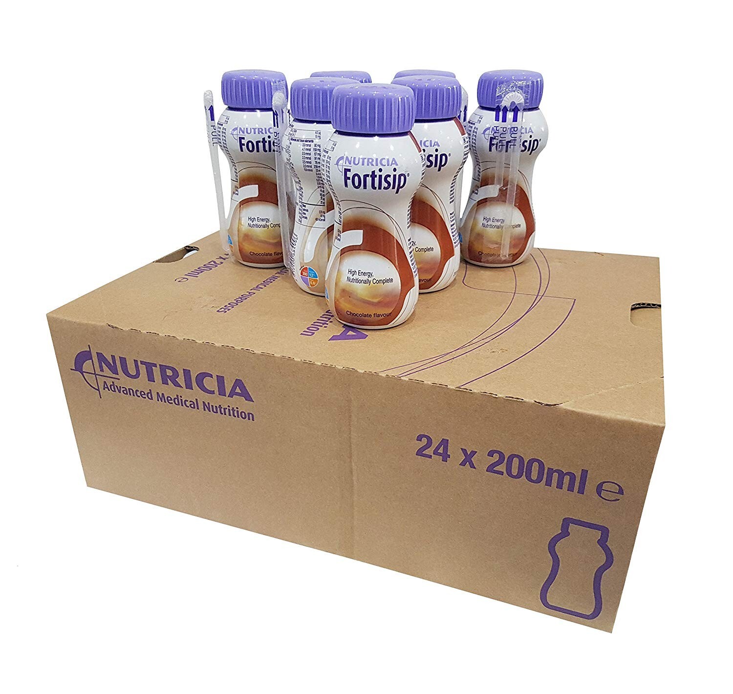 Fortisip Chocolate 200ml x 24 Nutritional Supplement Drink by Nutricia ...