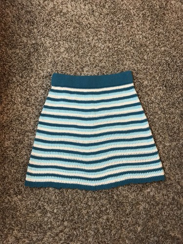 Wild Fable blue striped crochet mini skirt - Gem