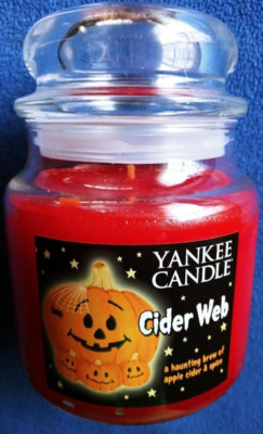 YANKEE CANDLE CIDER WEB 14.5 OZ JAR RETIRED HALLOWEEN JACK O LANTERNS ...