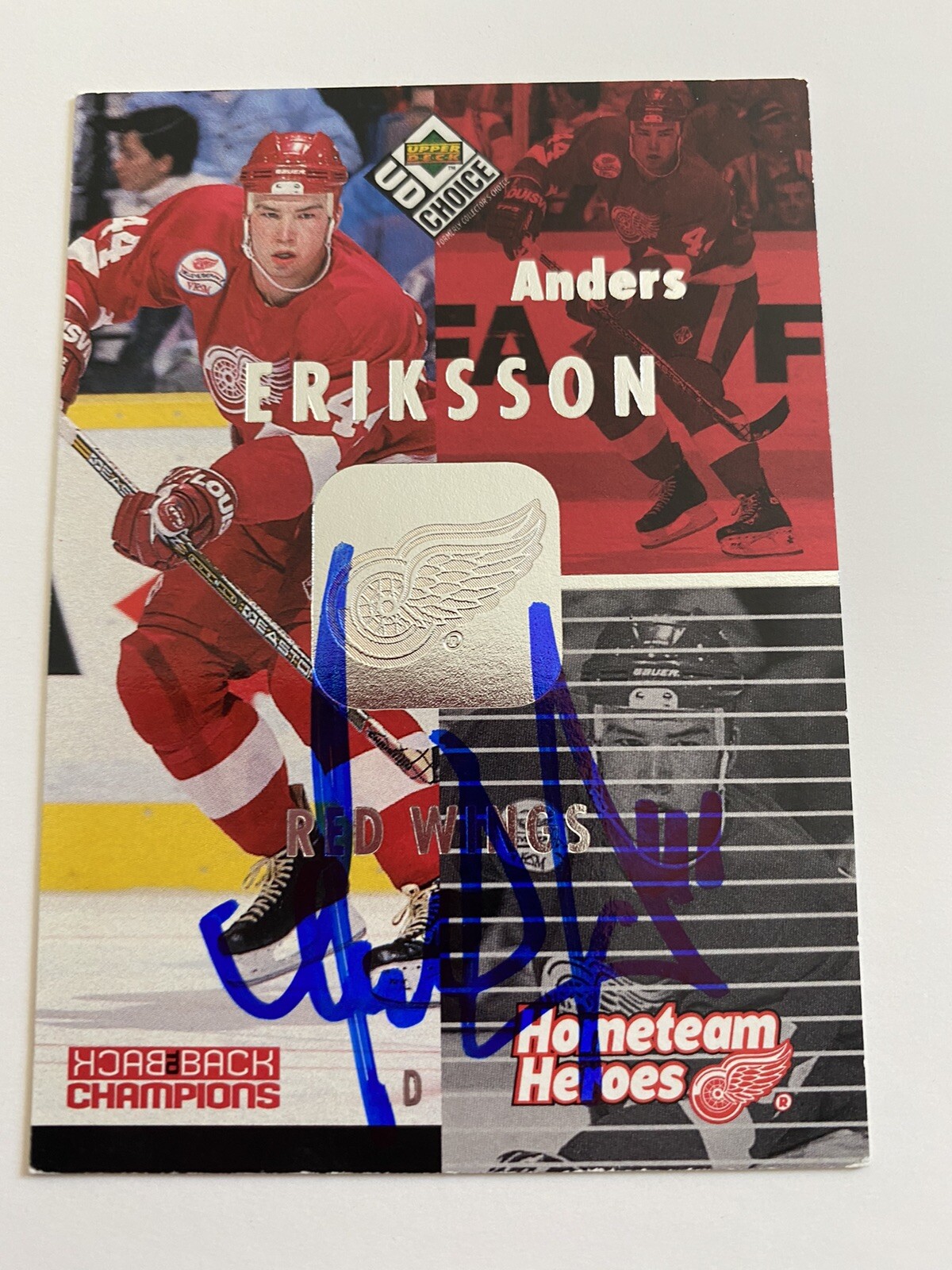 Anders Eriksson Signed 98/99 UD Choice Hometown Heroes Redwings Card ...