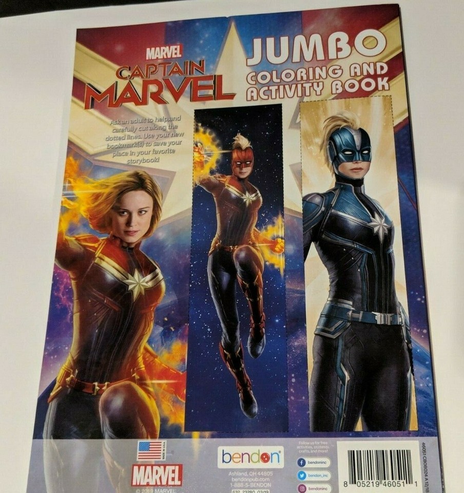 Captain Marvel Jumbo Coloring And Activity Book 96 Pages Bonus Cut-Out ...