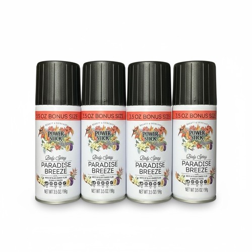 4pk POWER STICK FOR HER PARADISE BREEZE AMBER VANILLA BODY SPRAY ...