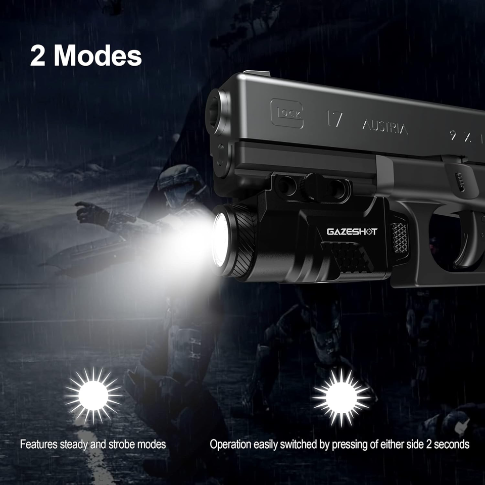 Pistol Light Tactical Flashlights Mini 800 Lumens Weapon Light ...