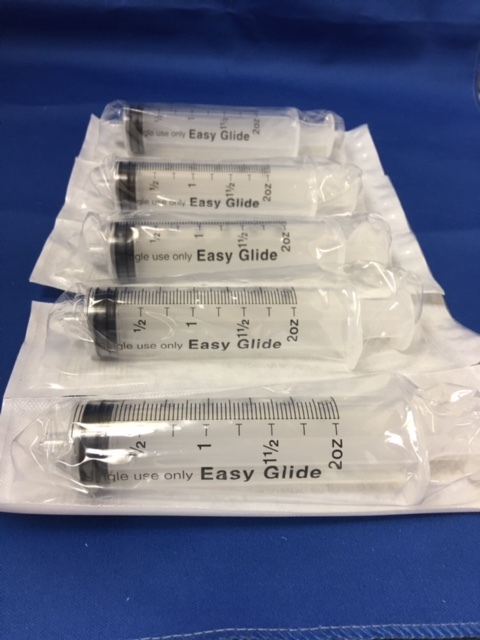 (5) - Easy Glide 60cc /60ML LUER LOCK Disposable Syringes - NO NEEDLE ...