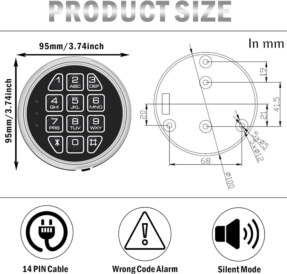 Stack on Gun Safe Lock Replacement With Swing Bolt Fireproof Chrome ...