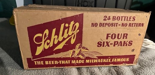 Vintage Schlitz Cardboard Beer Case Box Holds 24/12oz Bottles | eBay