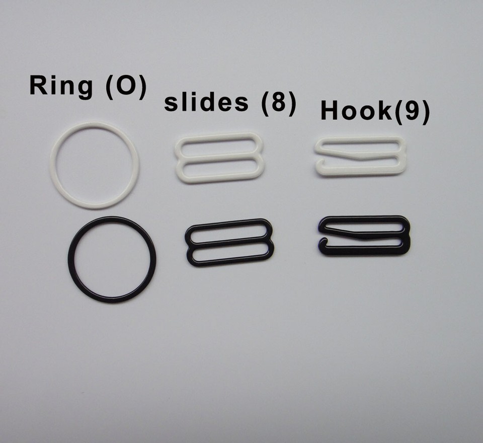 100Pcs Metal Bra Strap Adjuster O 8 9 Slide Rings Hooks 6/8/10/12/15/18 ...