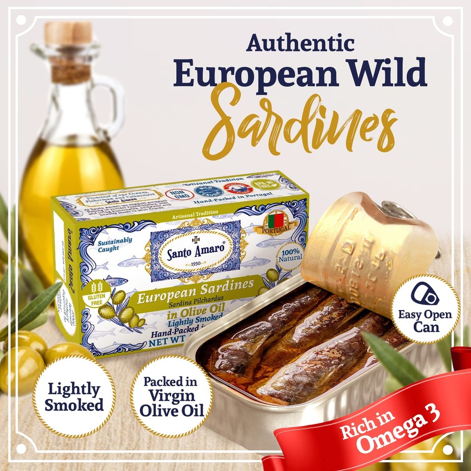 Santo Amaro - Authentic European Sardines in Olive Oil Hand-Packed ...