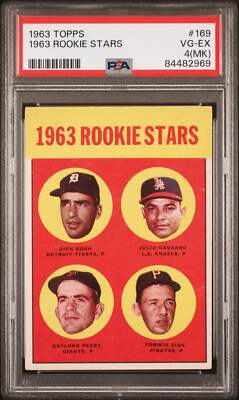 Rookie Stars 1963 Topps Egan / Navarro / Perry / Sisk #169 PSA 4 (MK ...
