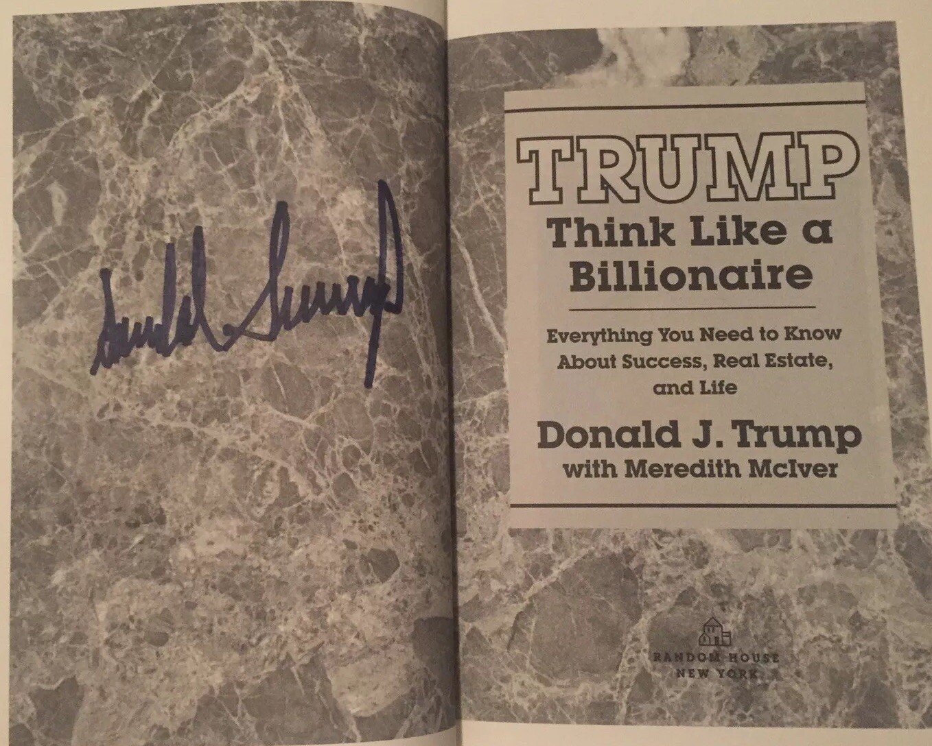 Donald Trump Signiert USA Original Buch Unterschrift Signatur Autogramm ...