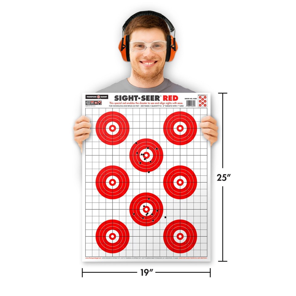 Thompson Target Sight Seer Paper Bullseye Shooting Targets 19x25, 20 : ...