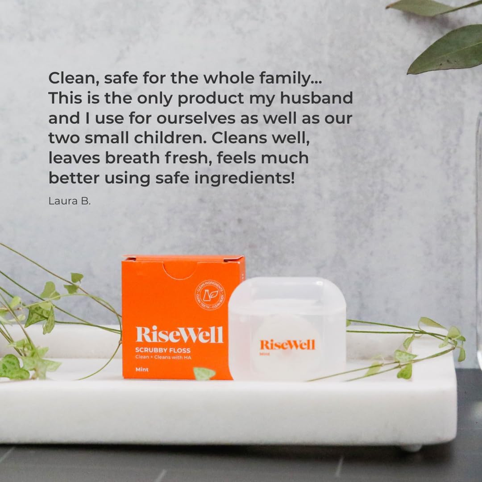 RiseWell Scrubby Tooth Floss - Natural PFAS Free Dental Floss for Teeth with Hyd | eBay