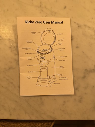 Niche Zero White Conical Burr Coffee Espresso Grinder 120V Excellent ...