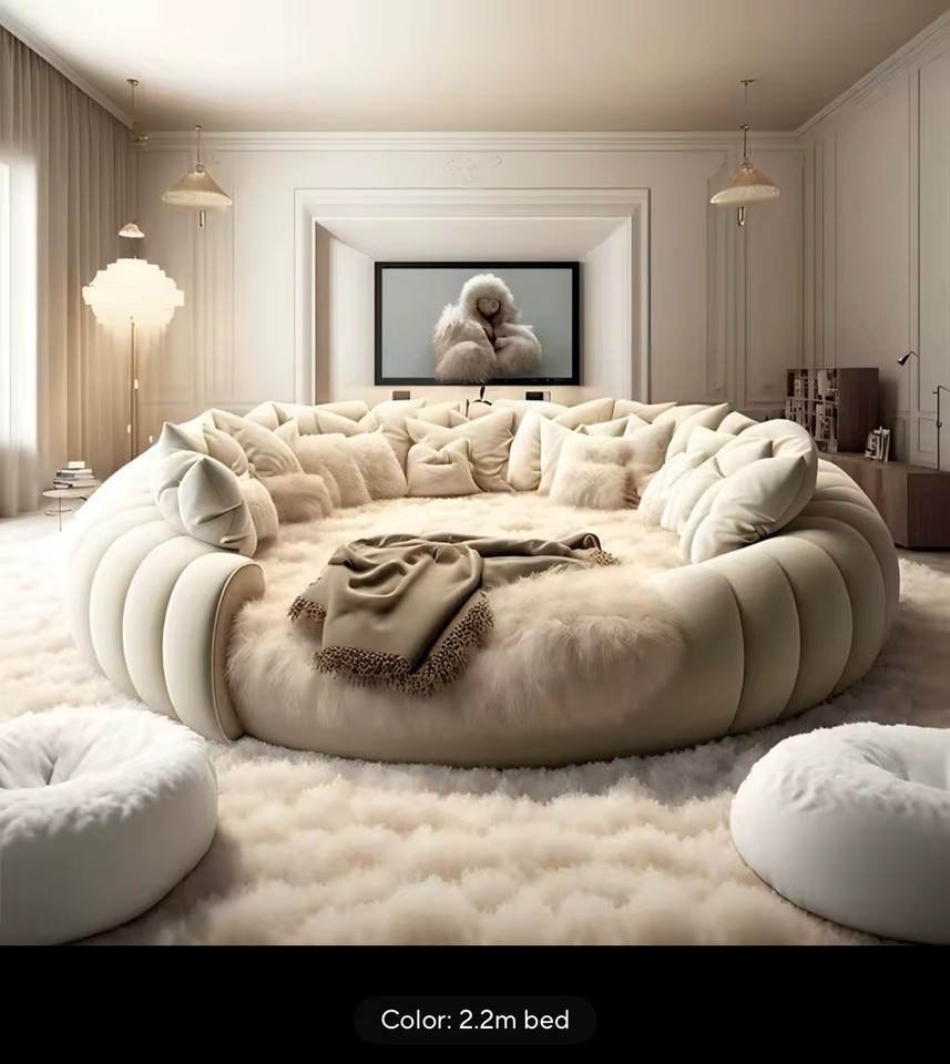 Headboard Frame Bed King Size Round Luxury Wooden Cama De Casal ...