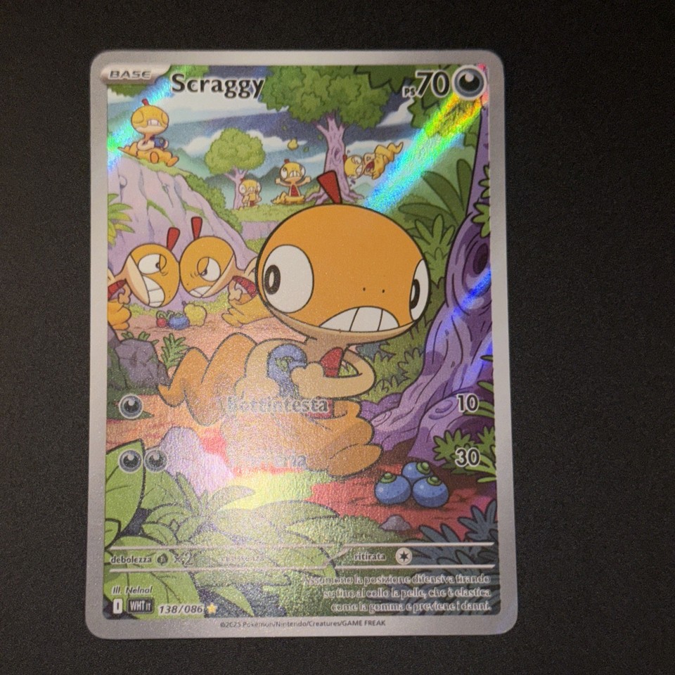 Pokemon Scraggy 138/086 Fuoco White NM near Mint Ita Rare Illustration ...