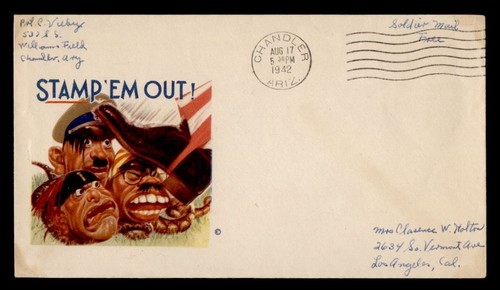 DR WHO 1942 WWII PATRIOTIC CACHET WILLIAMS FIELD AZ FREE FRANK k74709 ...