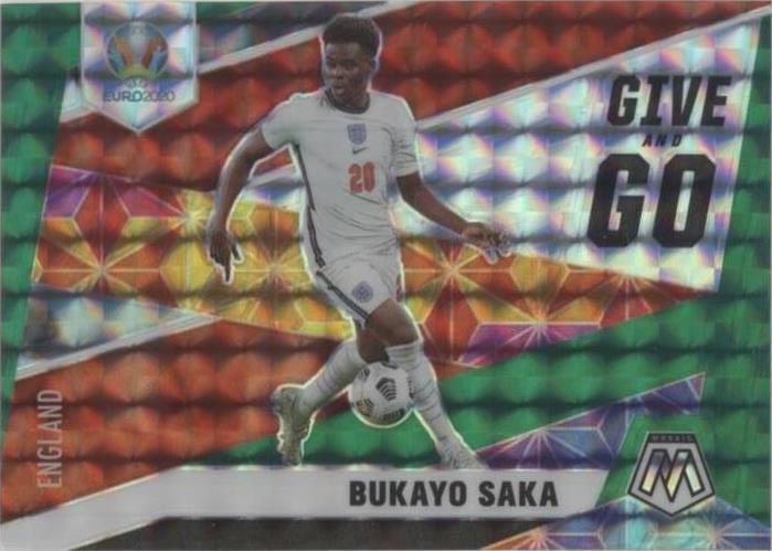2021 Panini Mosaic UEFA Euro 2020 - Give and Go Bukayo Saka #26 Green ...