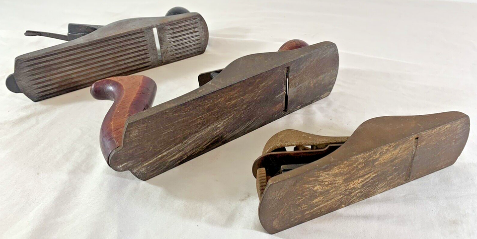 lot of 3 Vintage Wood Hand Planes! Stanley BAILEY No. 3 & 2 Unmarked ...