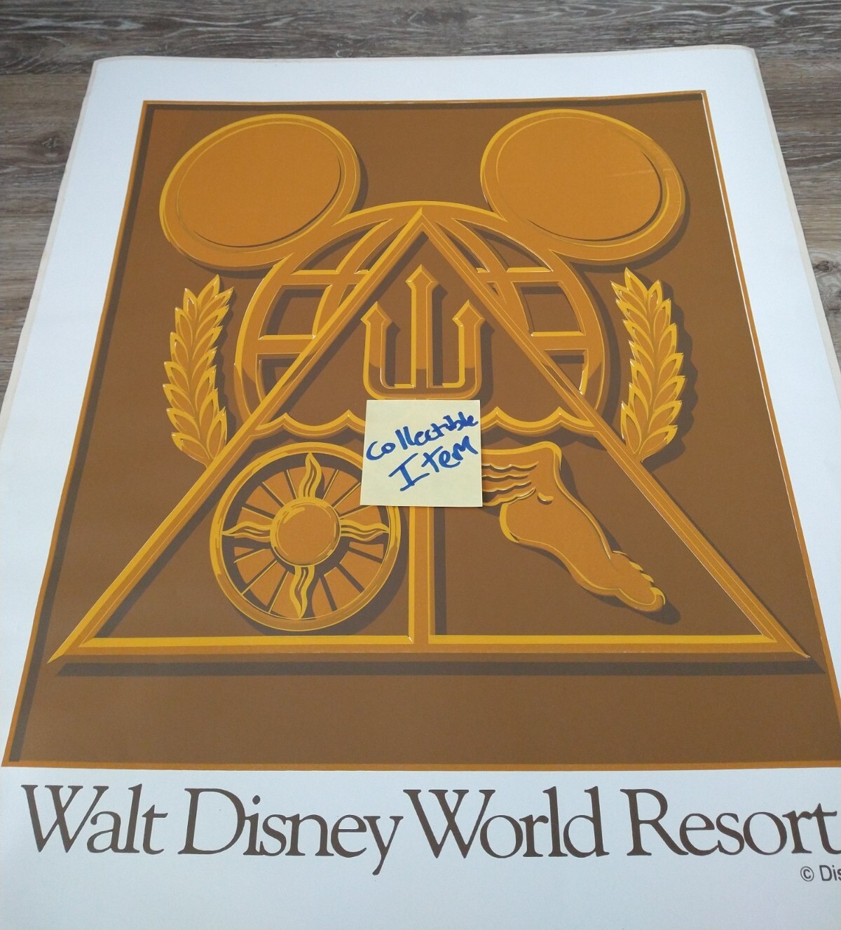 WDW Vintage DISNEY WORLD Resort Unseen Early Concept Logo Decal Poster ...