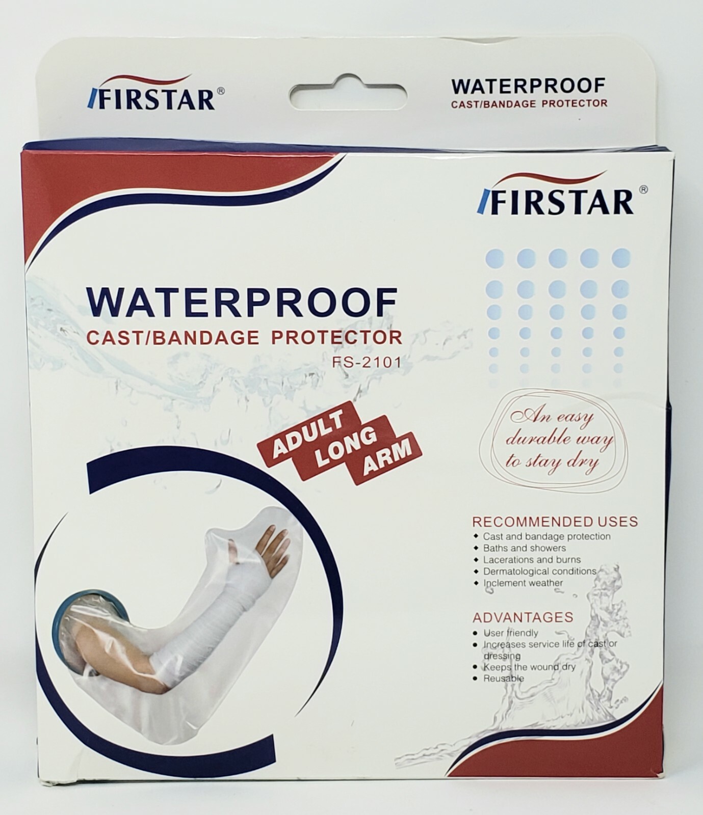 FIRSTAR WATERPROOF CAST BANDAGE PROTECTOR FS-2101 ADULT LONG ARM ...