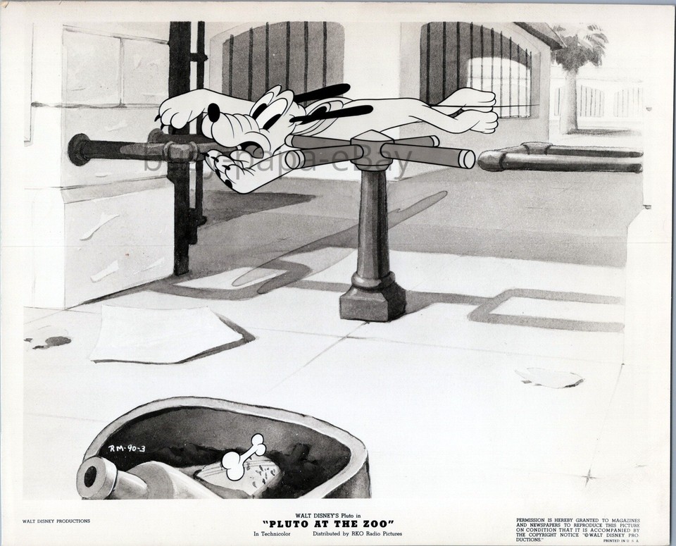 Original 1942 Pluto At The Zoo Animated Walt Disney Cartoon Press Kit ...