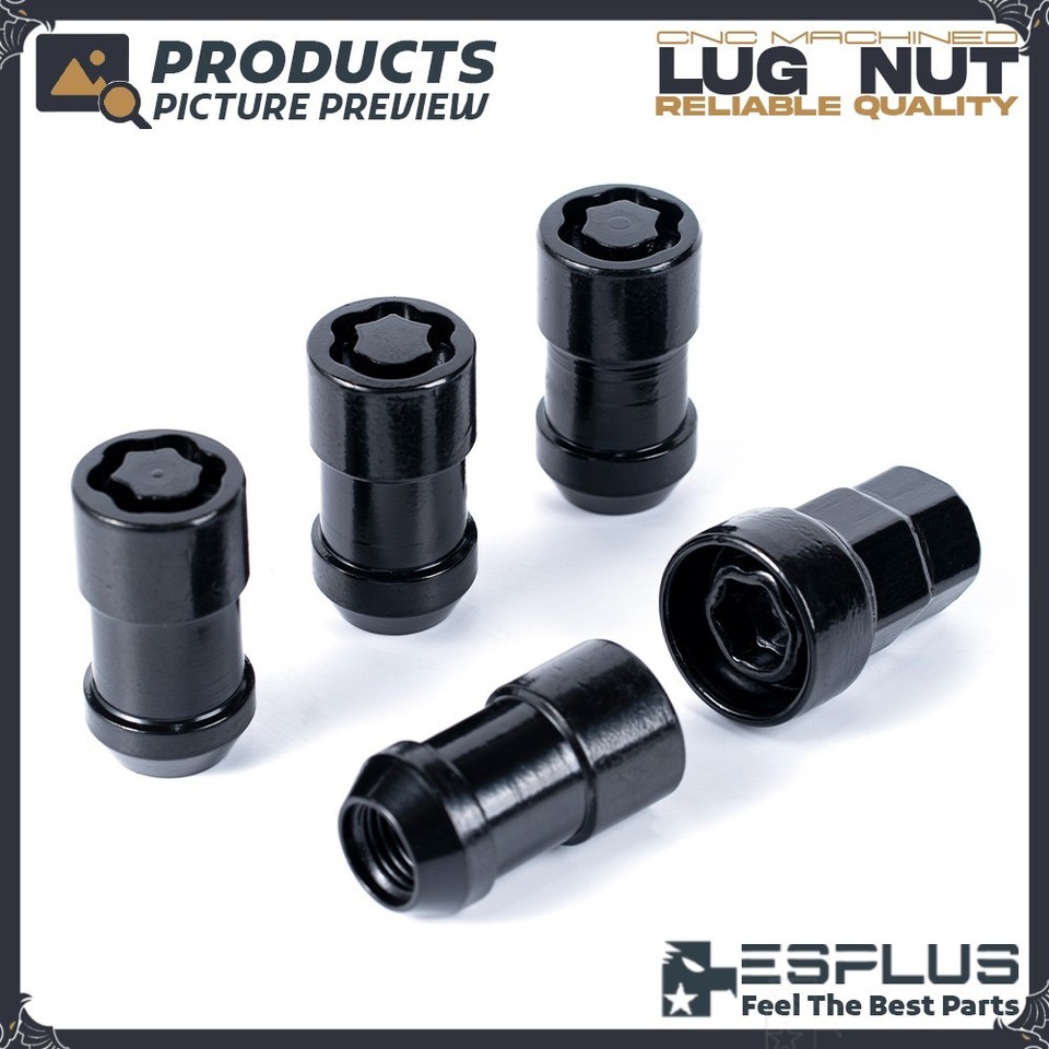 4 Pc Acura Wheel Lock W Key M14x1.5 Black Fits MDX/NSD/RL/RLX/TL/ZDX ...