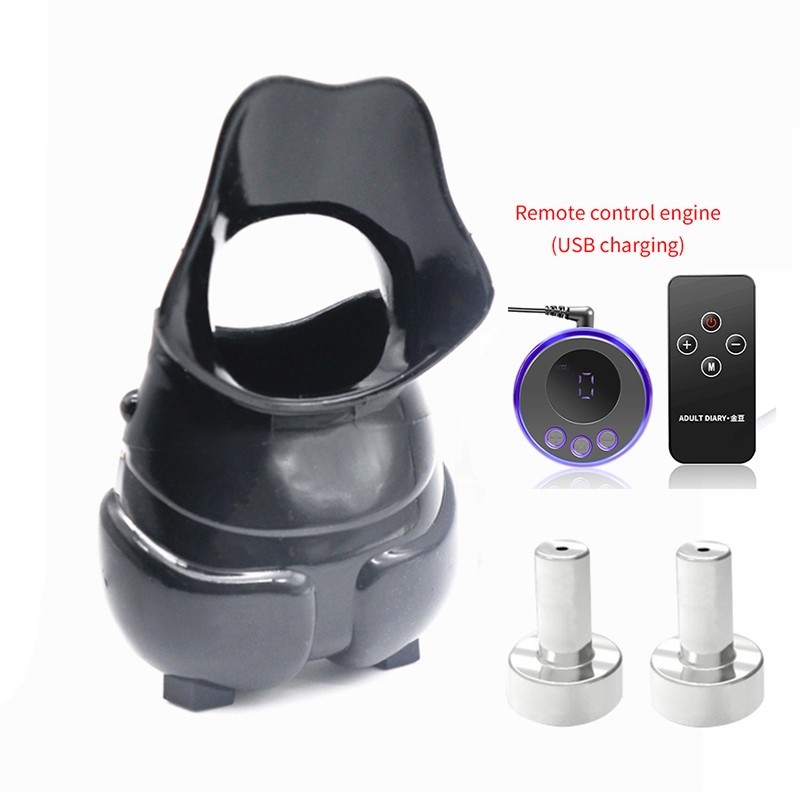 Chastity Cage Enhancer Delay Device Male Silicone Shock E-Stim Ball ...