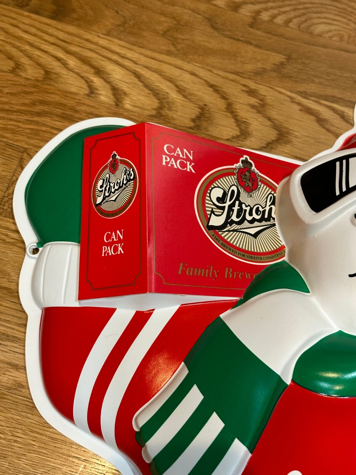 Vintage Strohman Strohs Beer Plastic Display Sign Polar Bear Christmas ...