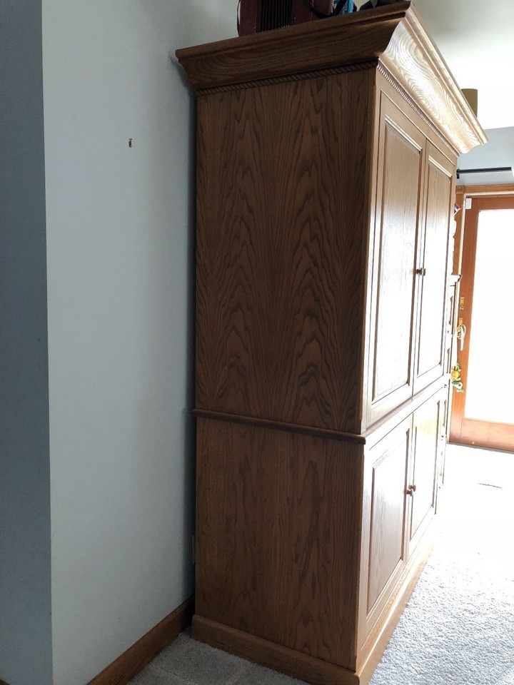 Hidden armoire chest computer desk drawer cabinet Amish made in the USA ...