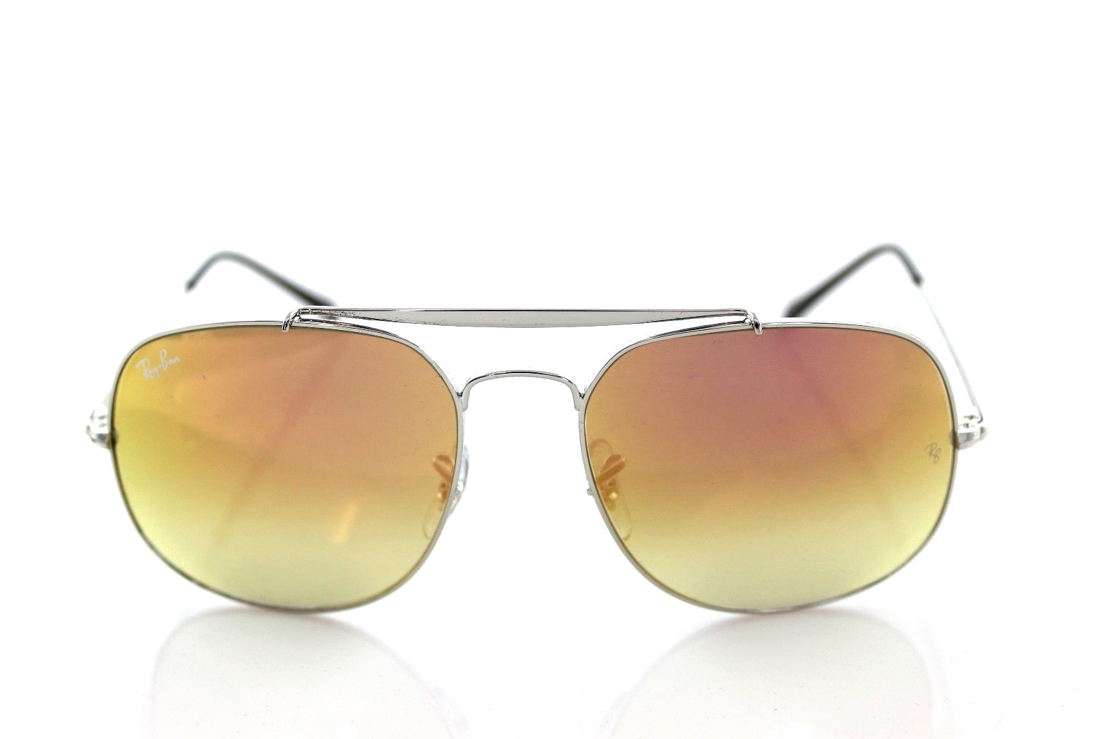 RARE New RAY-BAN THE GENERAL Silver Copper Flash Lens Sunglasses RB ...