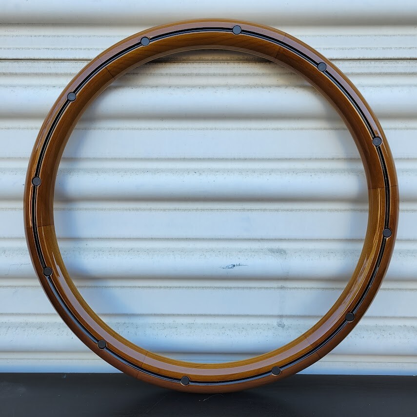 14" Black Billet Steering Wheel Real Wood Rivets Licensed Chevy Bowtie ...