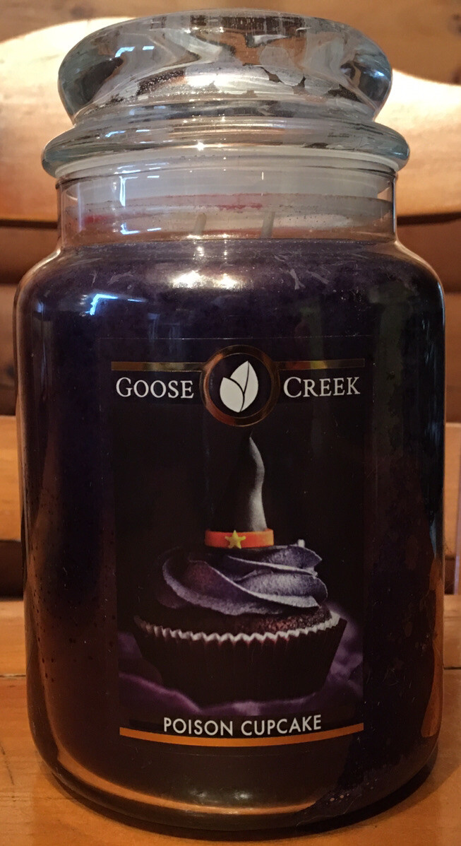 Lot of (2) Goose Creek POISON CUPCAKE 24 oz. Large Jar 2 Wick Candle ...