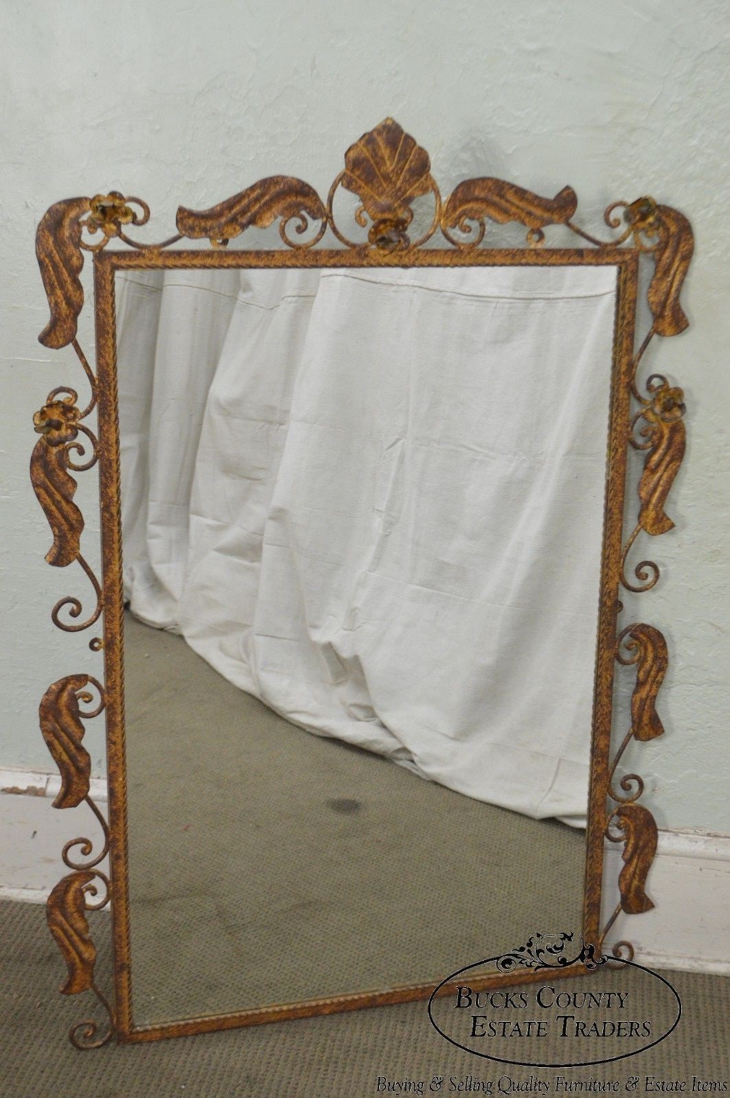 Rococo Style Italian Gilt Metal Frame Wall Mirror | eBay