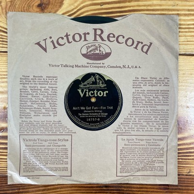 Victor Fox Trot Ain’t We Got Fun / Scandinavia 78 Record Vintage With ...