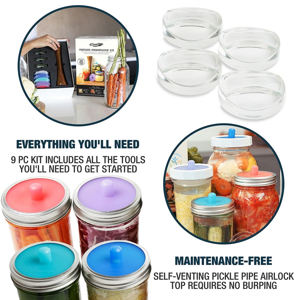 Masontops Complete Mason Jar Fermentation Kit - Easy SMALL/REGULAR ...