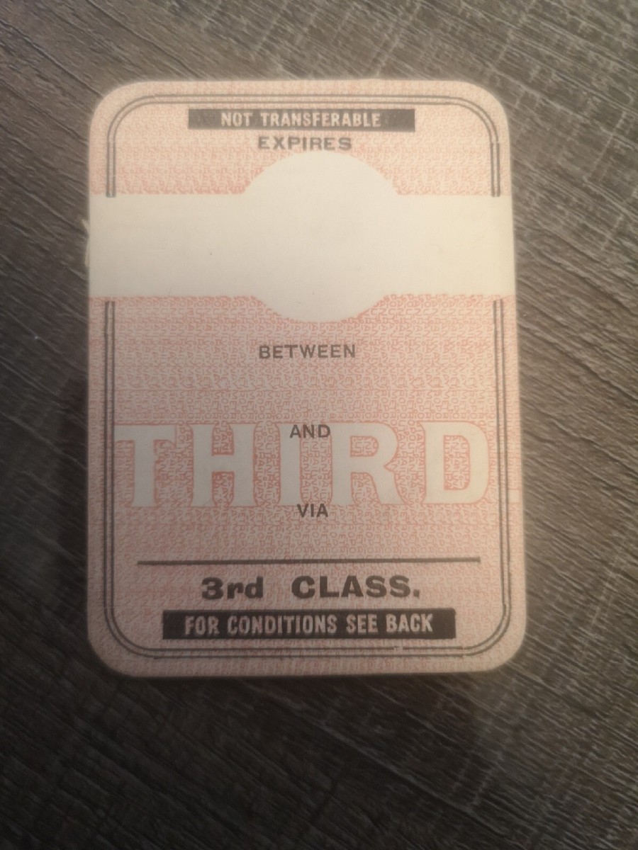 1920s Train Ticket 1920s METROPOLITAN LONDON RAILWAY 1ST CLASS TRAIN