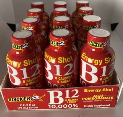 B12 Energy Shot 12 count Stacker Acai Pomegranate Brand New 2 oz Exp ...