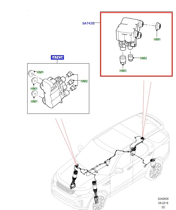 Land Range Rover Sport Velar Discovery AIR SUSPENSION VALVE BLOCK Rear ...